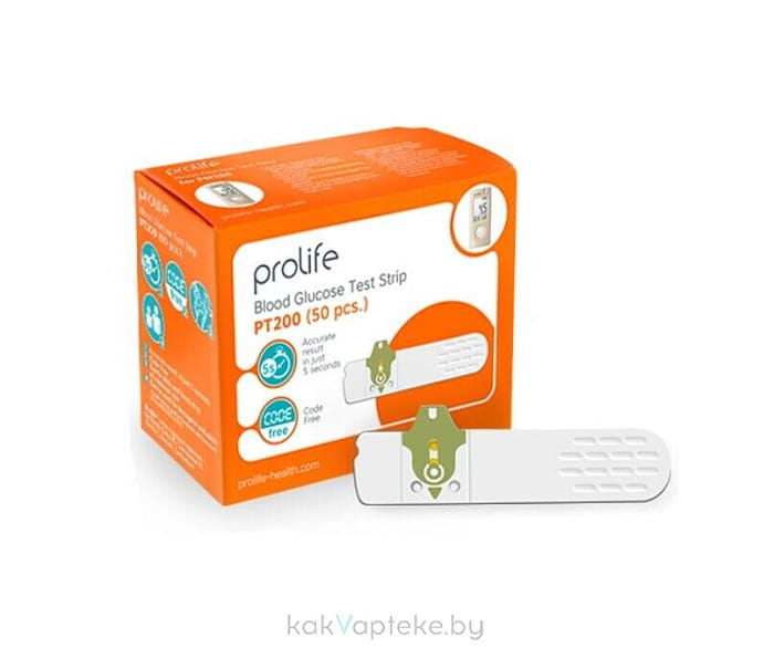 ᐅ Тест-полоски PROLIFE PT200 №50 по цене 36.74 руб. купить в Минске в ...